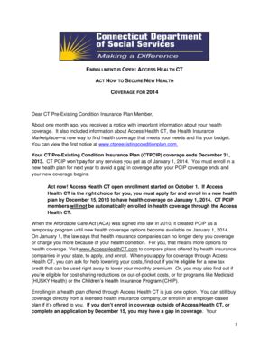 Fillable Online Ct ENROLLMENT IS OPEN ACCESS HEALTH CT Ct Fax Email