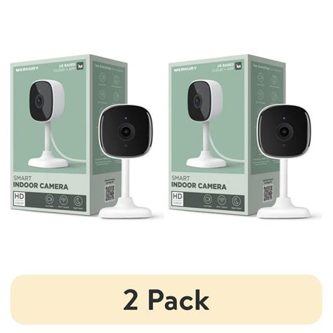 2 Pack Merkury Smart 1080p Smart Indoor Camera With Voice Control