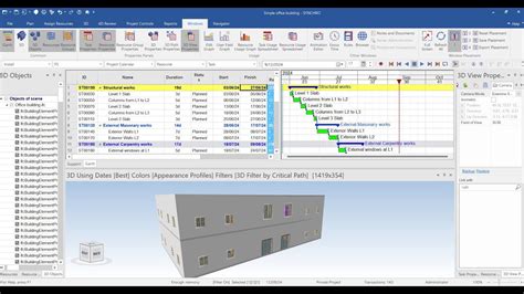 Synchro Pro 4d Tutorial 1 Bim 4d Planning And Scheduling Real Time Work Animation Office