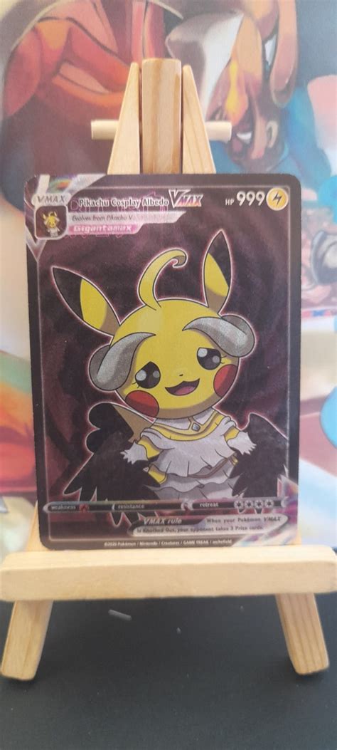 Pokémon Pikachu Cosplay Card Albedo Vmax Custom ANG Etsy