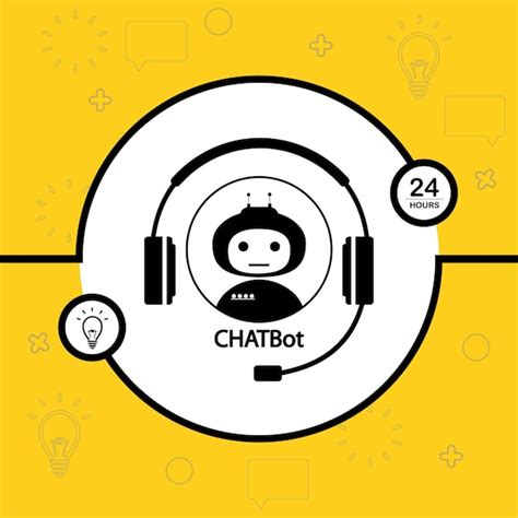 Premium Vector Chatbot Concept Background Black And White Robot And Headphones Vector Illustration