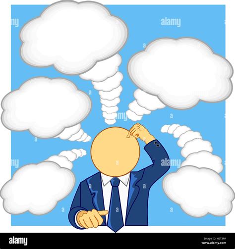 Vector Illustration Of Businessman Thinking Stock Vector Image And Art