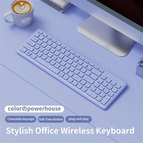 Women S Office Wireless Keyboard Mute Computer High Value Purple