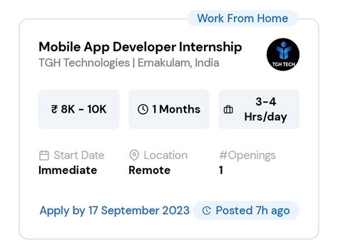 Opportunity Express On Linkedin Mobile App Developer Internship Tgh