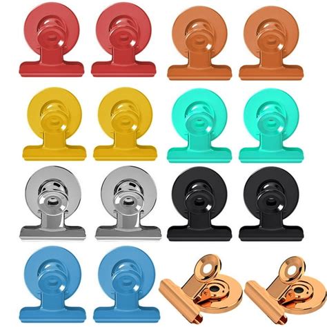 Strong Magnetic Clips 16 Pack Heavy Duty Refrigerator Magnet Clips