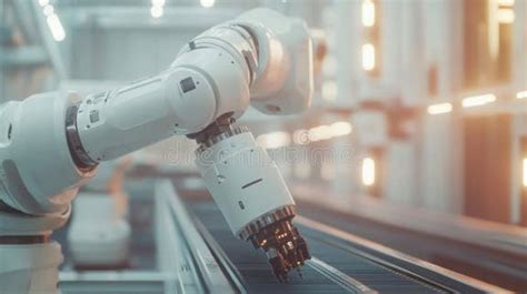 Robotic Arm Working On Assembly Line In Factory Stock Illustration Illustration Of Production