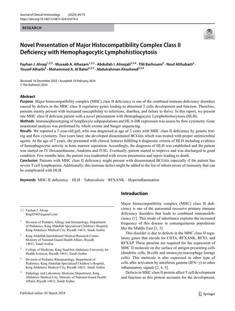 Pdf Novel Presentation Of Major Histocompatibility Complex Class Ii Deficiency With