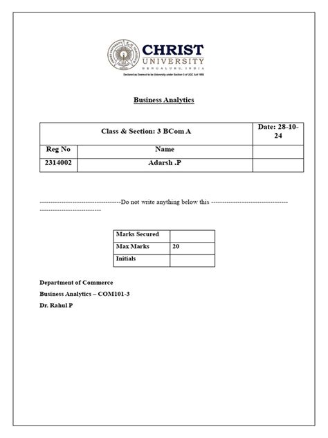 Business Analytics Pdf Coefficient Of Determination Linear Regression