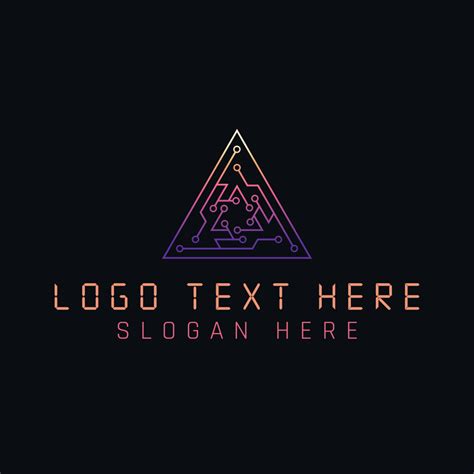 Triangle Circuit Technology Logo Brandcrowd Logo Maker Brandcrowd