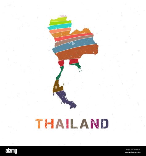 Thailand Map Design Shape Of The Country With Beautiful Geometric