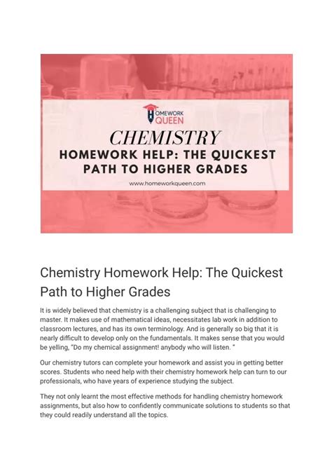 PPT Chemistry Homework Help The Quickest Path To Higher Grades