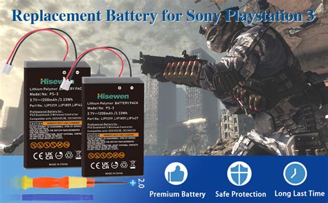 Hisewen Ps3 Controller Battery 2 Pack Lip1359 Replacement Battery Pack