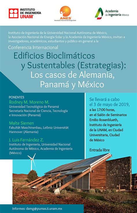 Eventos Del Iiunam Edificios Bioclimáticos Y Sustentables Estrategias