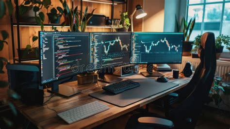 Ultimate Productivity Oasis Professional Workspace With Multiple Monitors Ergonomic Setup And