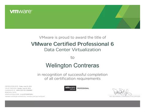 Vmware Certified Professional 6 Data Center Virtualization Certificate Pdf Computing