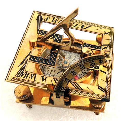 Buy Polish Brass Sundial Compass Nautical On Sale Online Erakart