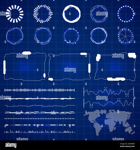 sci futuristic hud interface modern technology screen with panels
