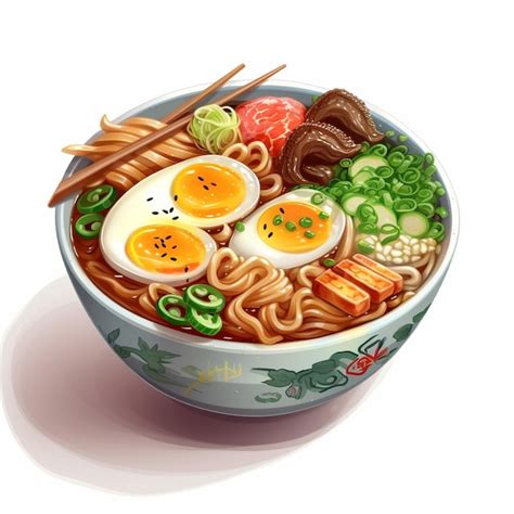 Premium Ai Image Simple Beef Noodles Illustration