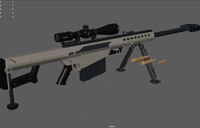 巴雷特m82重型狙击步枪 枪械武器模型下载 摩尔网CGMOL