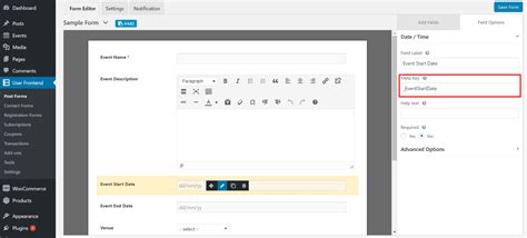 How To Create Events Using Wp User Frontend Pro Wedevs