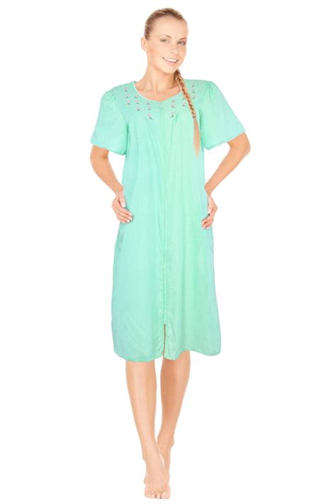 Jeffrico Womens Dusters For Women Zipper Front Housecoat Lounger Duster