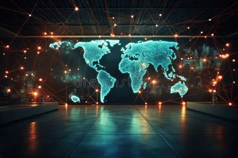 Global Business Internet Network Connection Interior Ai Generated
