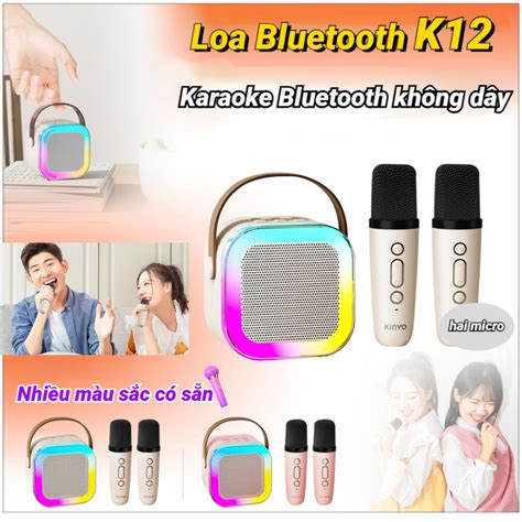 Loa Bluetooth Karaoke Mini K12 kèm 2 mic Shopee Việt Nam