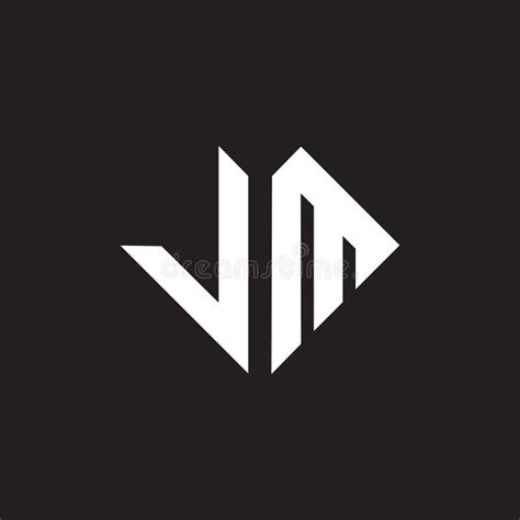 Jm Letter Logo Design On Black Backgroundjm Creative Initials Letter