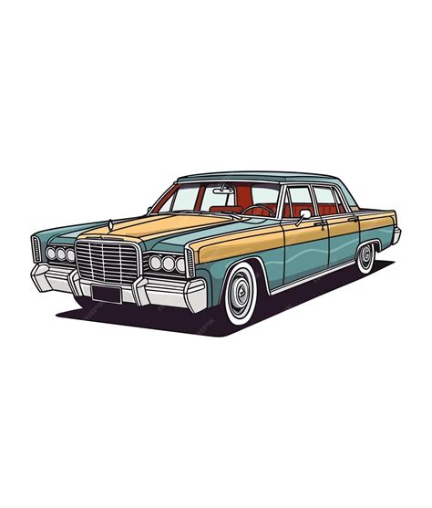 Premium Vector Vector Vintage Classic Car Illustration On White
