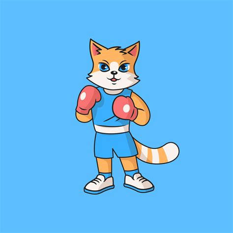 Cute Red Cat Practicing Boxing 17223823 Vector Art At Vecteezy