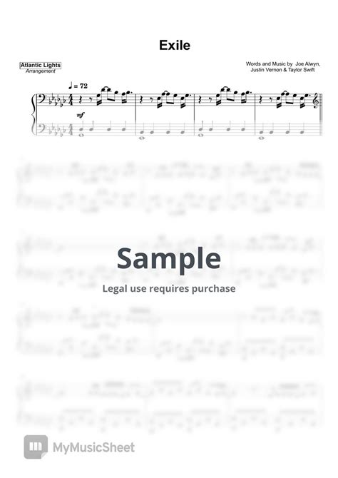 Taylor Swift Bon Iver Exile Sheets By Atlantic Lights