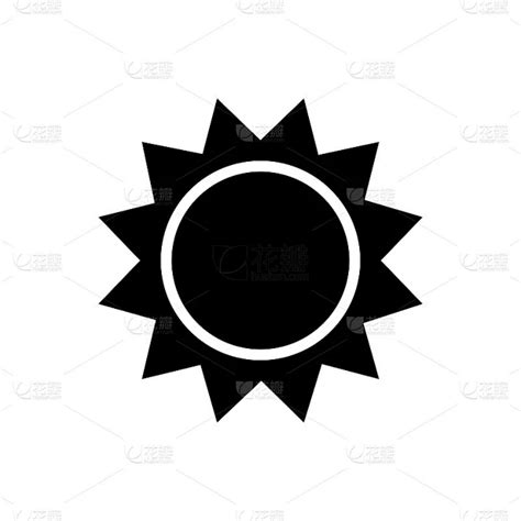 太阳符号图标。孤立的平面矢量符号插图上素材 花瓣网