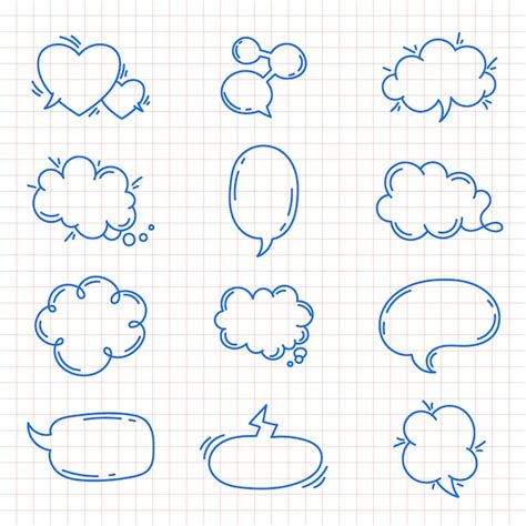 Premium Vector Hand Drawn Speech Bubble Doodle Illustration