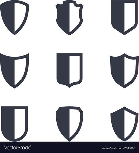 Shield Frames Simple Icons Set Royalty Free Vector Image