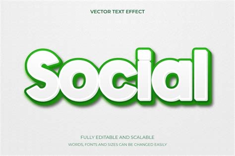 Premium Vector Social 3d Text Effect Generator Lettering Art