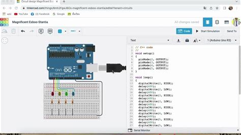 Basic Arduino On Tinkercad Ep 2 Blinking Leds On Breadboard จำลองวงจรไฟกระพริบบนบอร์ดทดลอง
