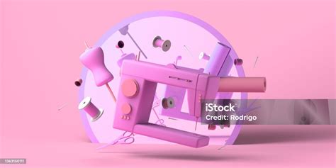 마네킹과 재봉틀 부동 및 거울 패션 의류 디자이너 컨셉 공간을 복사합니다 3d 일러스트레이션 0명에 대한 스톡 사진 및 기타