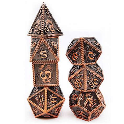 Getuscart Haomeja Dnd Metal Dice Dragon Set 7 Role Playing Dice Dandd