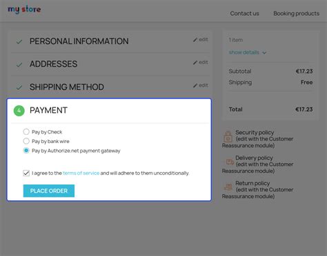 Prestashop Authorize Net Payment Gateway WebKul