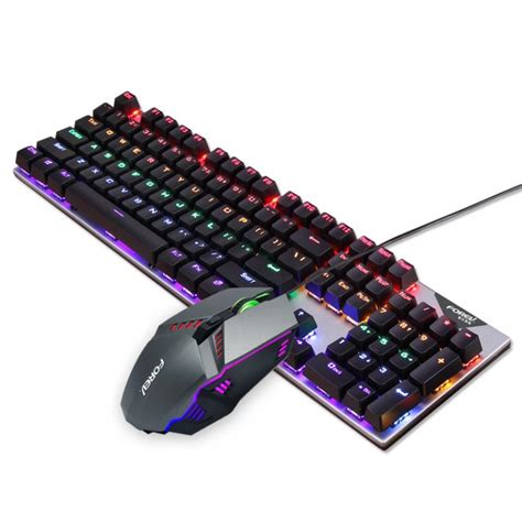 Tastatură Mecanică Cu Lumini Led Cu Mouse Inclus Pe Usb Hot Swap