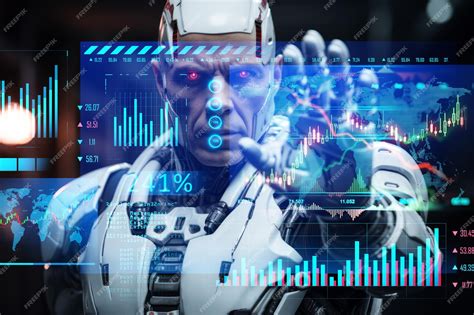 Premium Ai Image Robot With Stock Market Analysis Interface Generative Ai