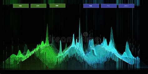 Abstract Background Noisy Graph Curved In A Sinusoid With Data Boxes On
