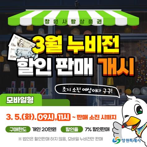 창원사랑상품권 3월 누비전 할인판매 개시 경상남도 창원시 웰로