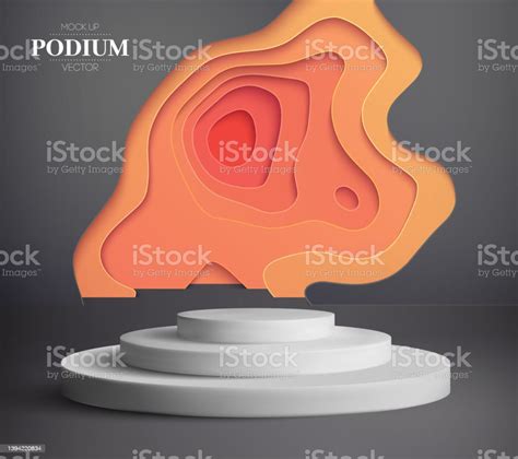 종이 컷 아트 벡터 3d3d 연단은 고급 플랫폼 벡터 모형을 표시합니다 검정색과 노란색 종이 컷 배경 제품 프레젠테이션 표시