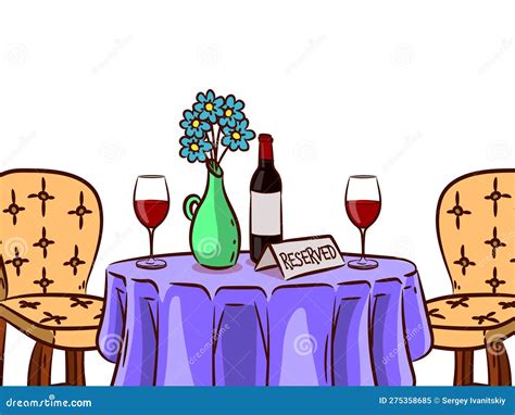 Romantic Table For Two Stock Illustration Illustration Of Clean