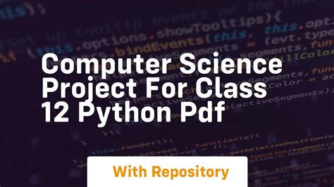 Computer Science Project For Class 12 Python Pdf Youtube