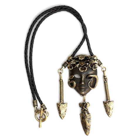 Маска Интерьерное украшение Эксклюзивное бронзовое украшение ручной работы Ювелирное колье с