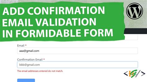 How to Add Email Confirmation Field & Validation using Code in Formidable Form in WordPress ...