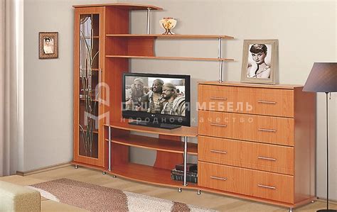 Стенка "Мива" цвета Орех в современном стиле