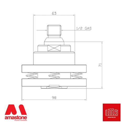 Spring Loaded Adapter 12 Gas Magnetic Ims Amastone®